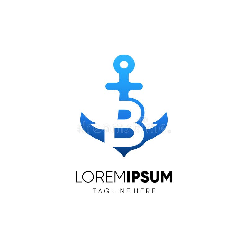 Letter B Anchor Logo Design Vector Icon Graphic Stock Vector ...