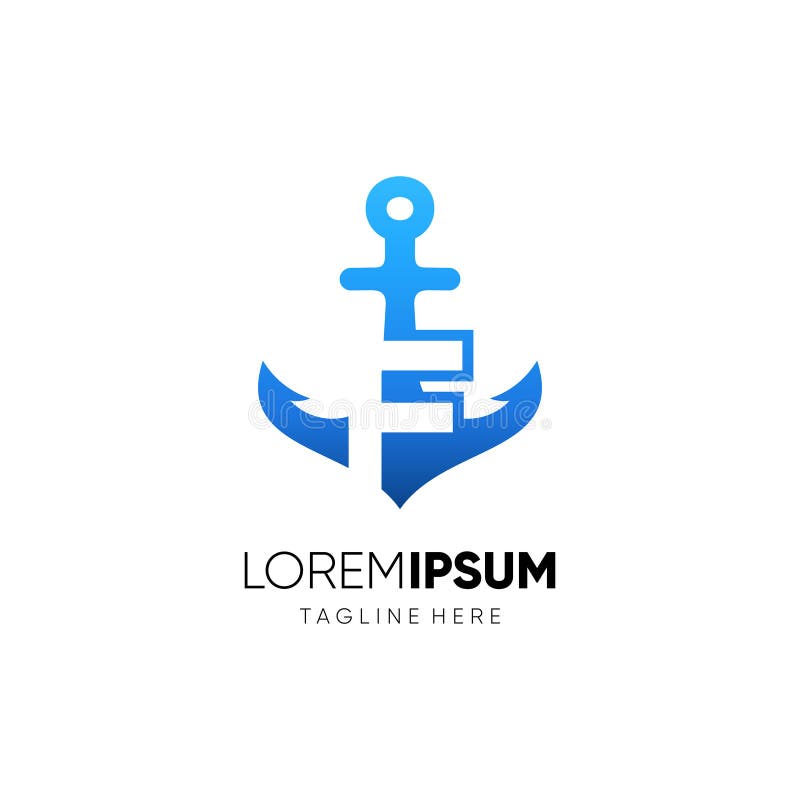 Letter F Anchor Logo Design Vector Icon Graphic Stock Vector ...