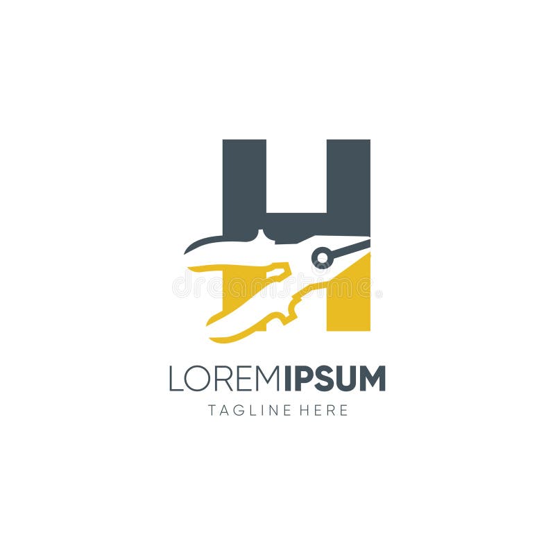 Letter H Pliers Logo Design Vector Icon Graphic Stock Vector ...