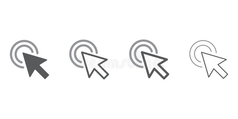 Click Arrow Cursor Icon Set on a White Background. Arrow Click Symbol ...
