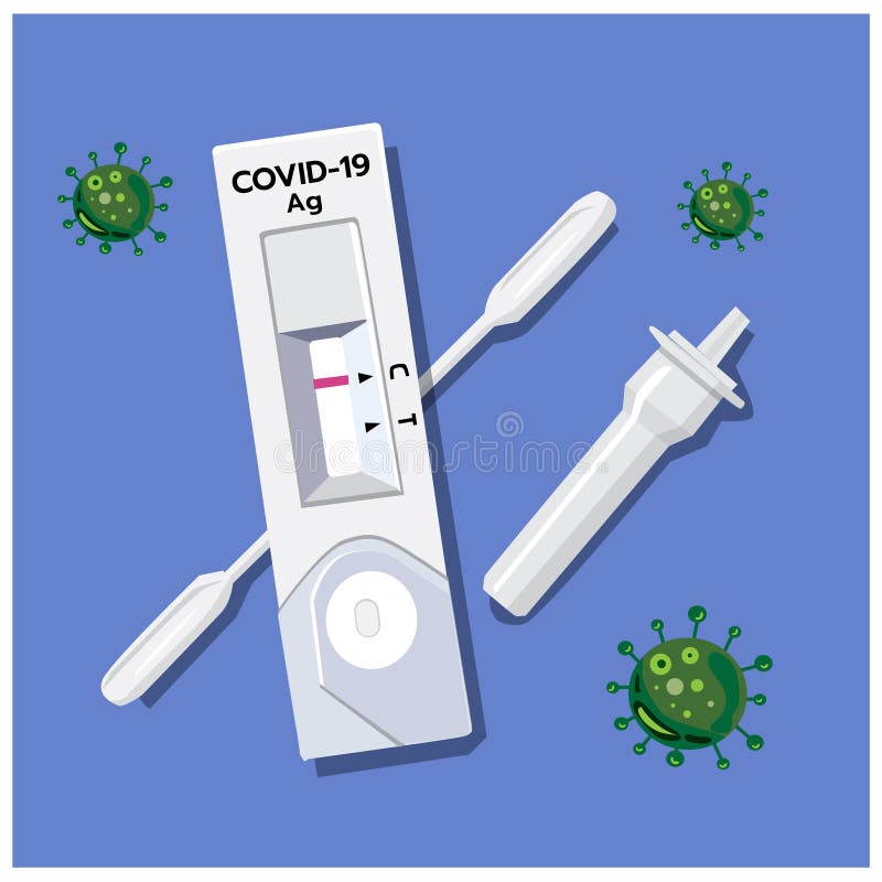Vector Illustration of COVID-19 Antigen Test Kit ATK Two Sets on a ...