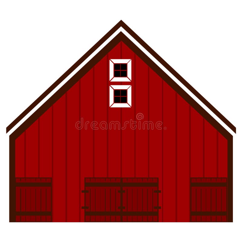 Red Barn House Illustration Vector on White Background Stock Vector ...