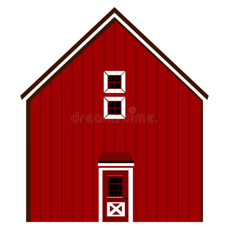 Red Barn House Illustration Vector on White Background Stock Vector ...