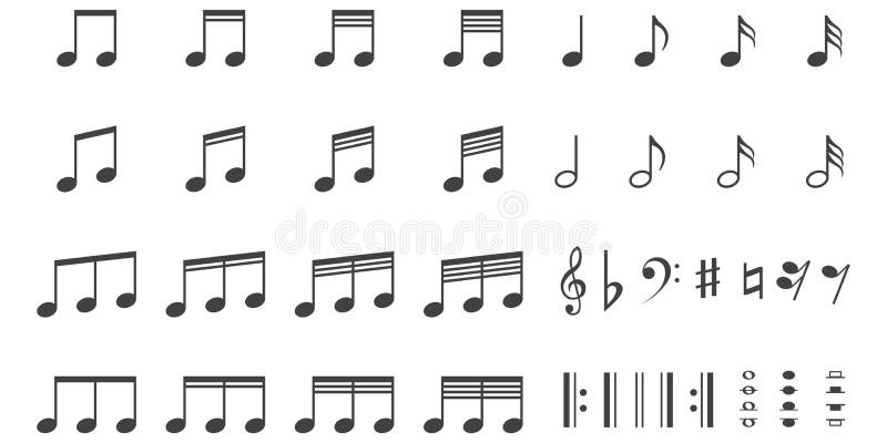 Icons Simple Music Note Vector Illustration Editable Stock Vector ...