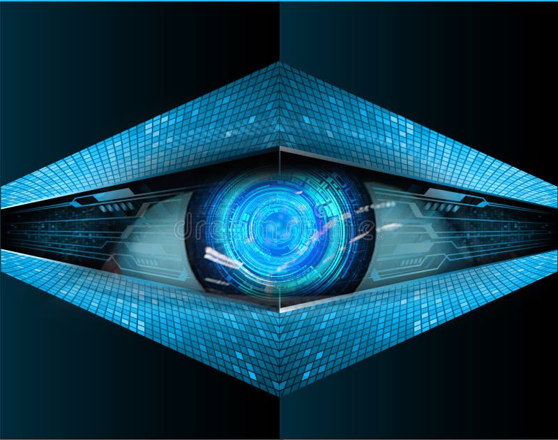Eye Blue Cyber Circuit Future Technology Concept Background Stock ...