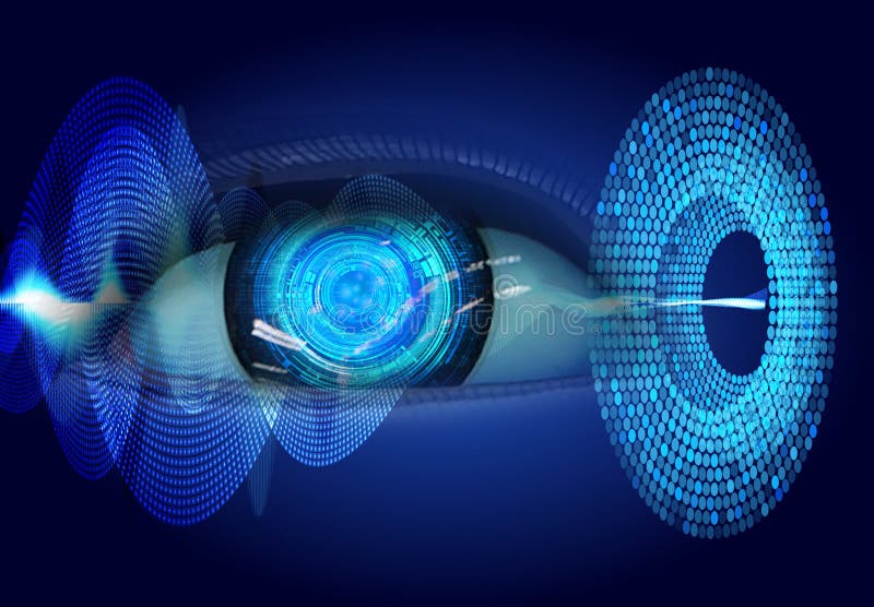 Eye Blue Cyber Circuit Future Technology Concept Background Stock ...
