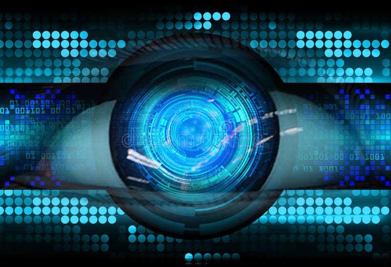 Blue Eye Cyber Circuit Future Technology Concept Background Stock ...