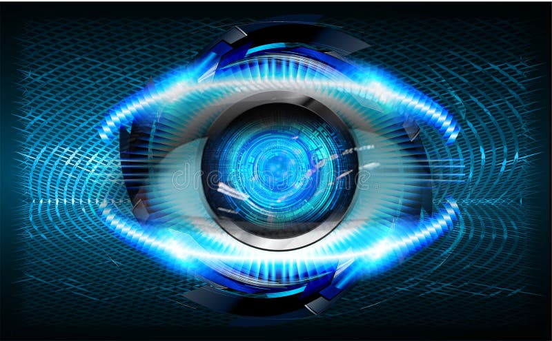 Blue Eye Cyber Circuit Future Technology Concept Background Stock ...
