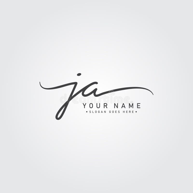 Initial Letter JA Logo - Hand Drawn Signature Style Logo Stock Vector ...