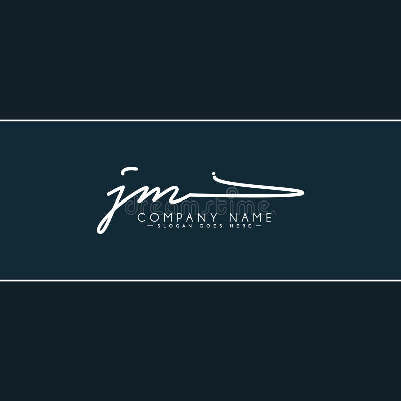 Initial Letter JM Logo - Handwritten Signature Style Logo Stock Vector ...