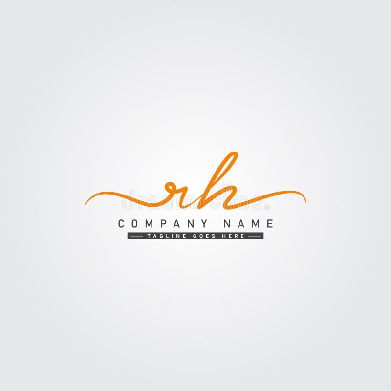 Initial Letter RH Logo - Hand Drawn Signature Style Logo Stock Vector ...