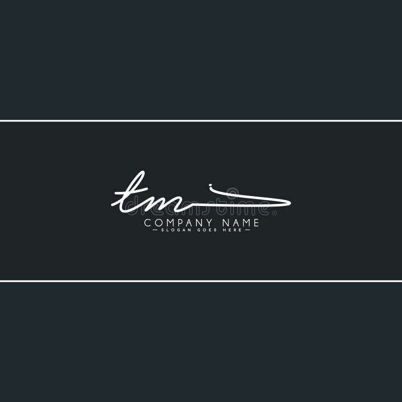 Initial Letter TM Logo - Hand Drawn Signature Style Logo Stock Vector ...