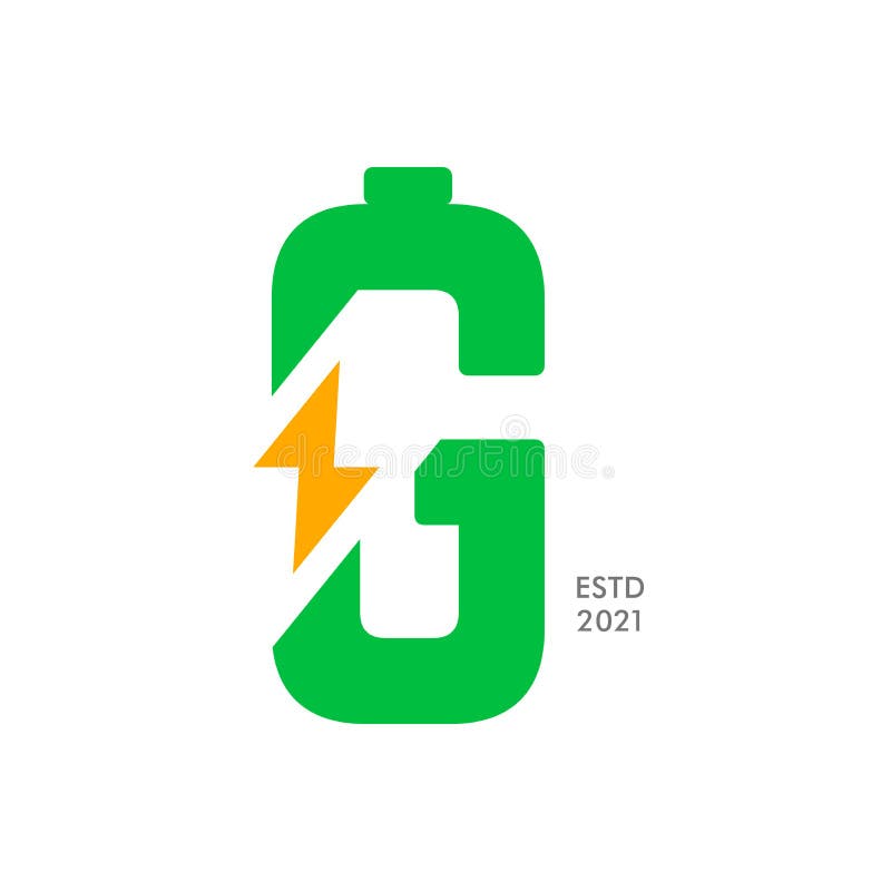 Initial G Battery Charge Logo Stock Vector - Illustration of isolated ...