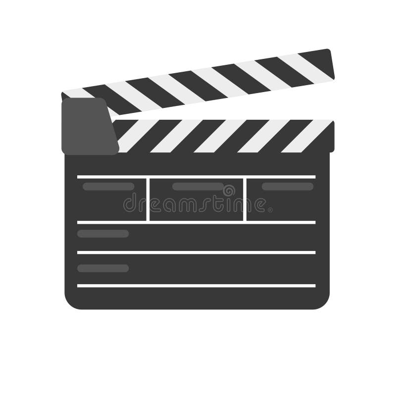 Clapboard Icon in Flat Style Isolated on White Background Stock Vector ...