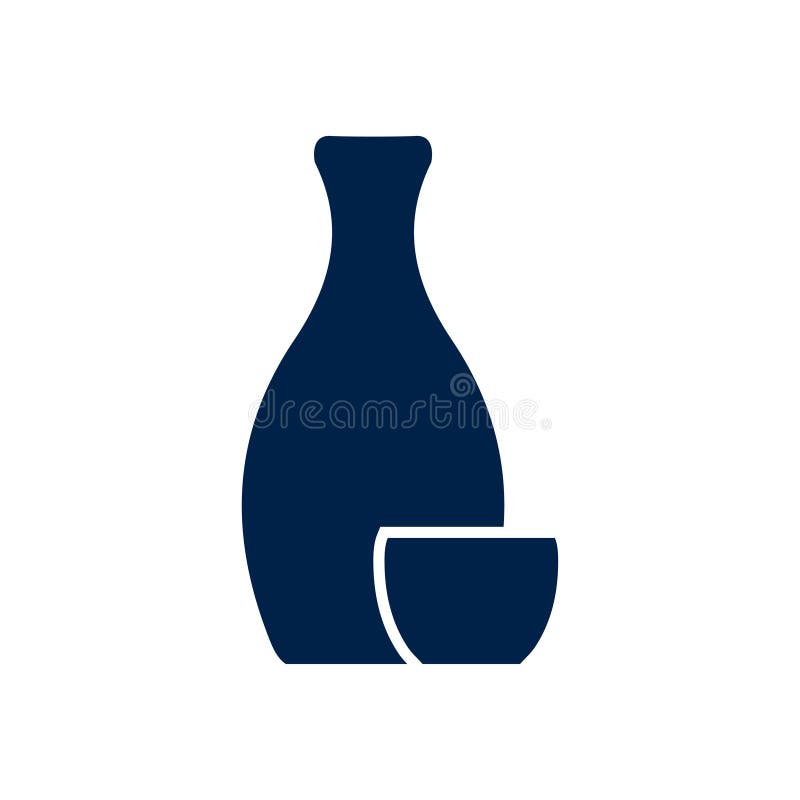 Sake Icon Logo Vector Design Illustration, Isolated on White Background ...