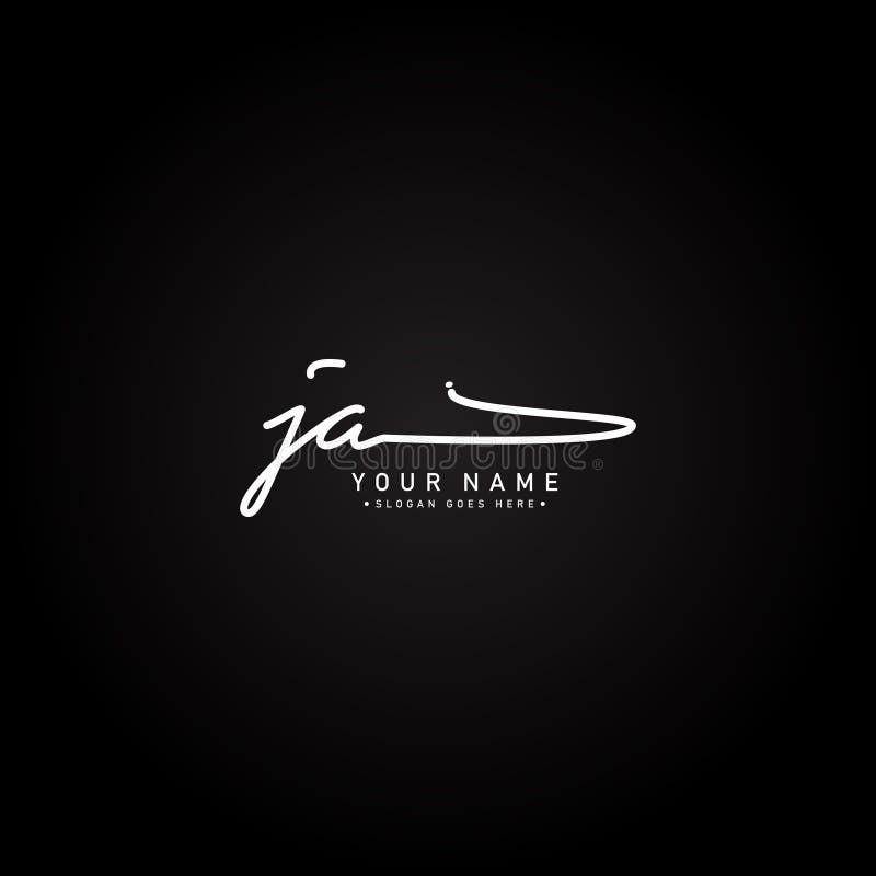 Initial Letter JA Logo - Handwritten Signature Style Logo Stock Vector ...