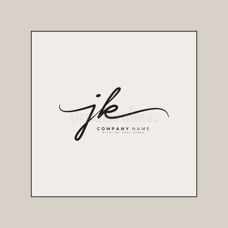 Initial Letter JK Logo - Hand Drawn Signature Style Logo Stock Vector ...