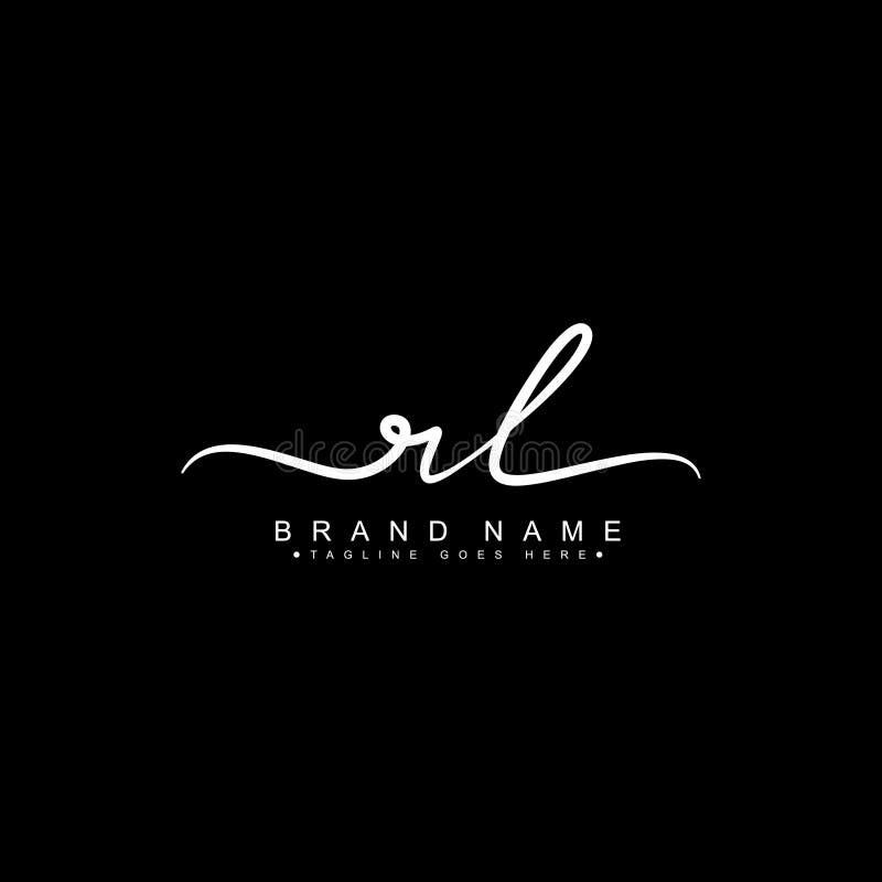 Initial Letter RL Logo - Handwritten Signature Style Logo Stock Vector ...