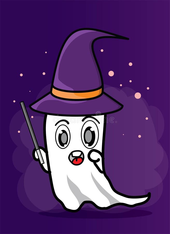 Illustration Vector Graphic of Ghost Wizard in Halloween Cover. Stock ...