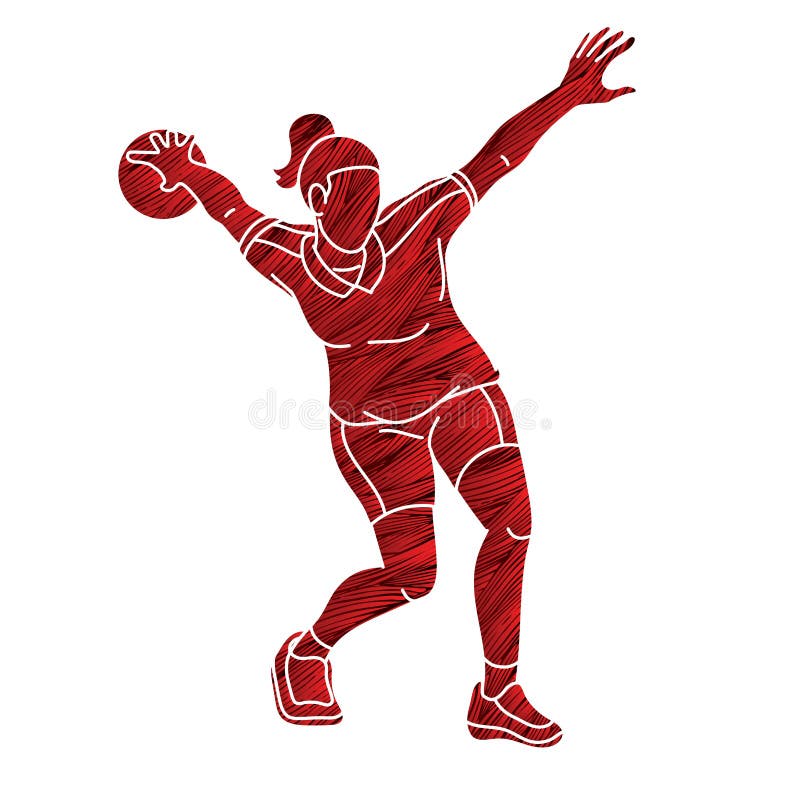 Female Player Bowling Sport Bowler Action Cartoon Graphic Vector Stock ...