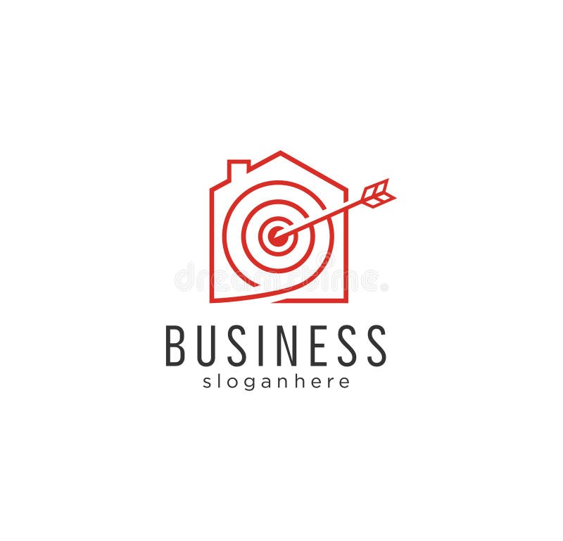 Target Arrow House Logo Designs Template. Home Combined with Target ...