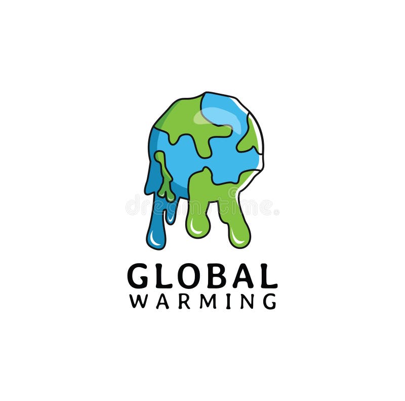 Climate Change Design with Earth Planet with Global Warming Logo Vector ...