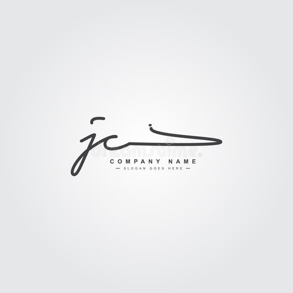Initial Letter JC Logo - Hand Drawn Signature Style Logo Stock Vector ...