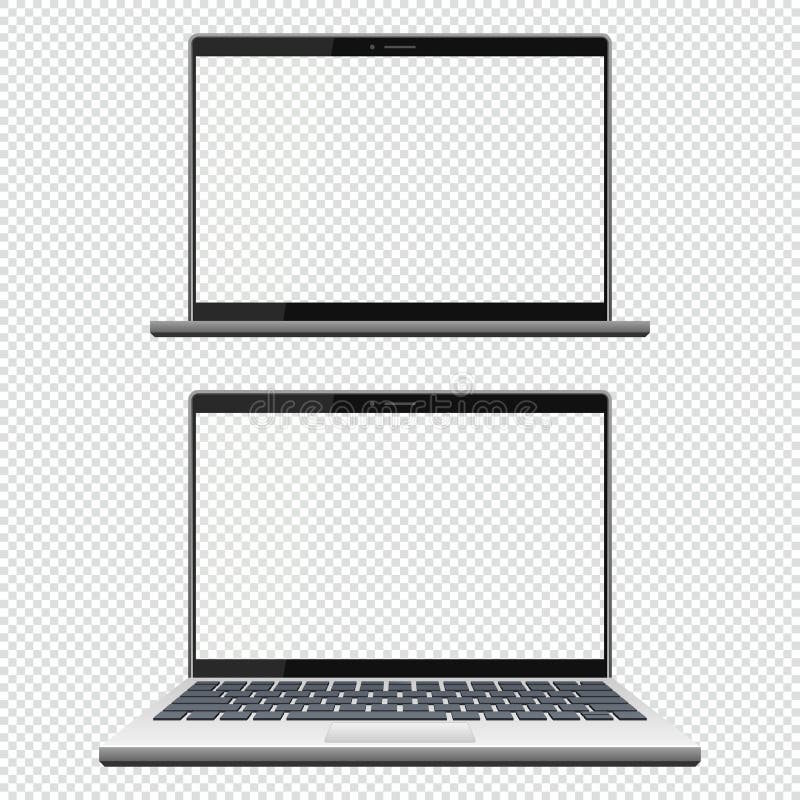 Realistic Modern Laptop Isolated on Transparent Background Stock Vector ...