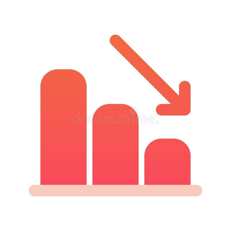 Loss Icon Gradient Style Icon Stock Vector - Illustration of success ...