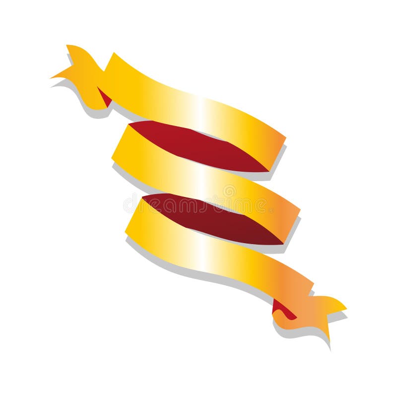 Gold Color Ribbon Illustration Vector Image Stock Vector - Illustration ...