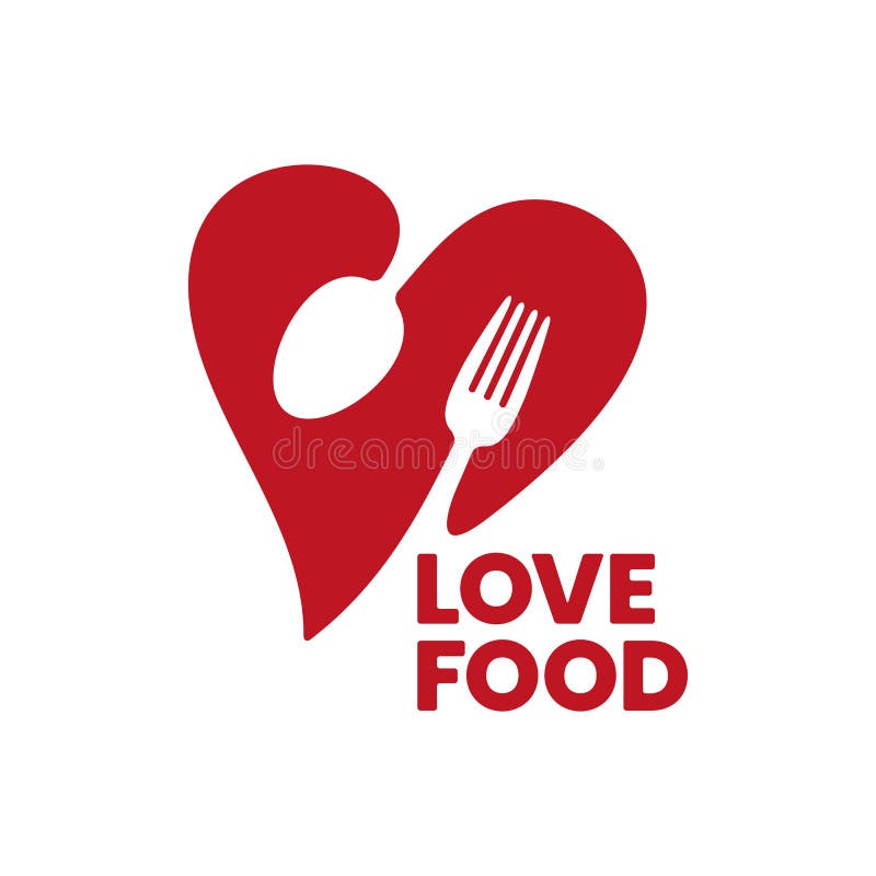 Love for Food Illustration in Red Isolated Stock Vector - Illustration ...