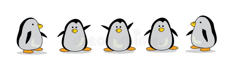Illustration Vector Penguin Character Assemble the Design on a White ...