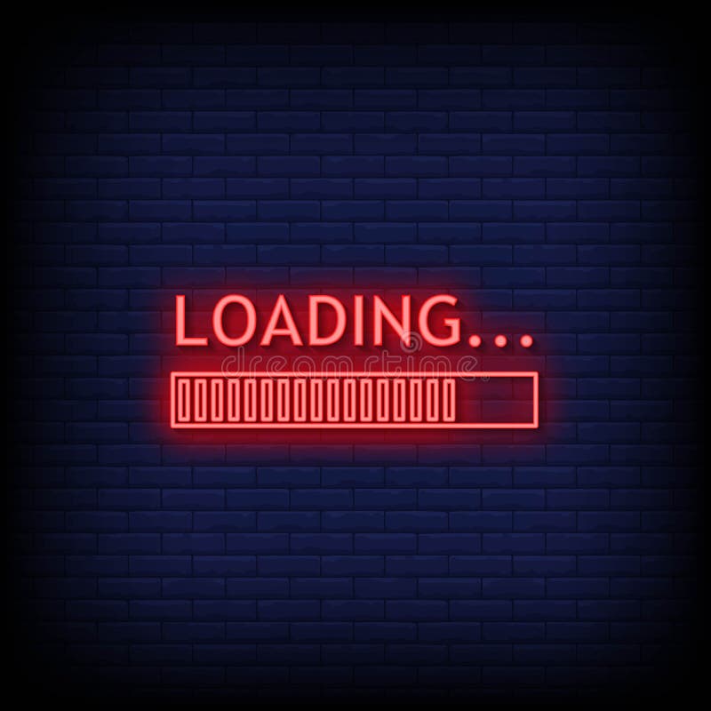 Loading Neon Signs Style Text Vector Stock Vector - Illustration of ...