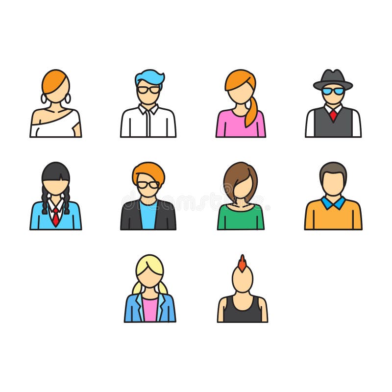 Young icon set stock vector. Illustration of people - 231831972