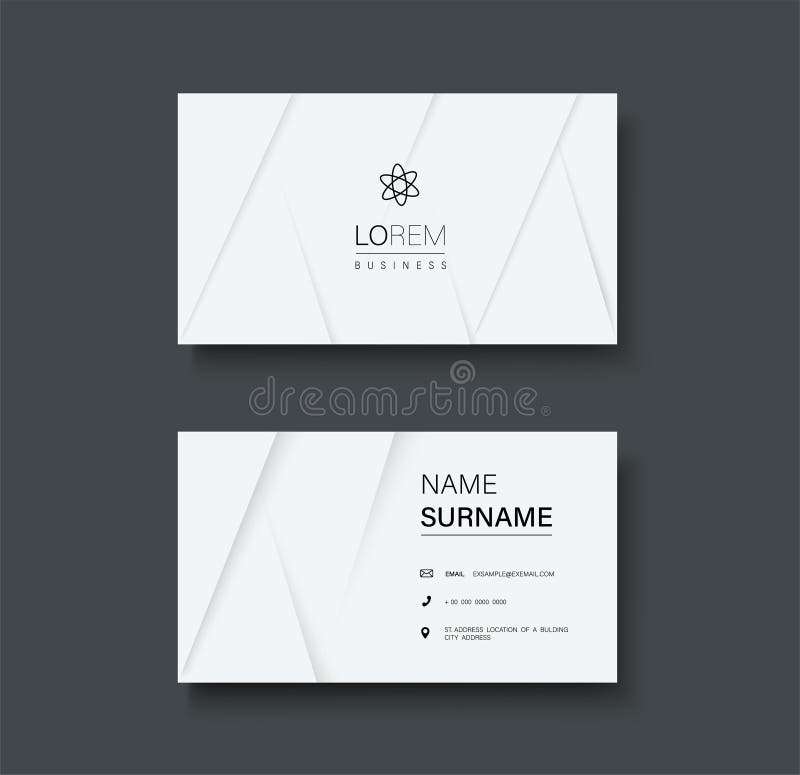 Modern White Lines Double Sided Business Card Template Stock Vector ...