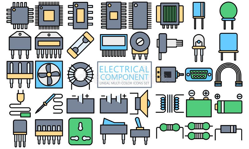 Most Used Electronic Icons Set Stock Vector - Illustration of ...