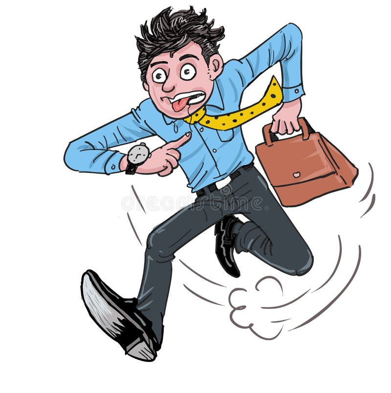 Boy running late to school stock vector. Illustration of happy - 189401053