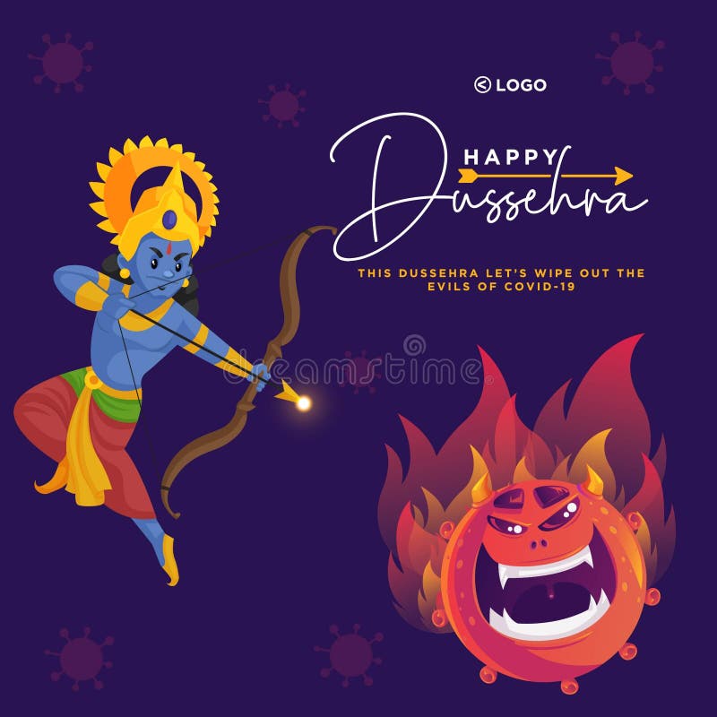 Banner Design of Happy Dussehra Stock Vector - Illustration of holiday ...