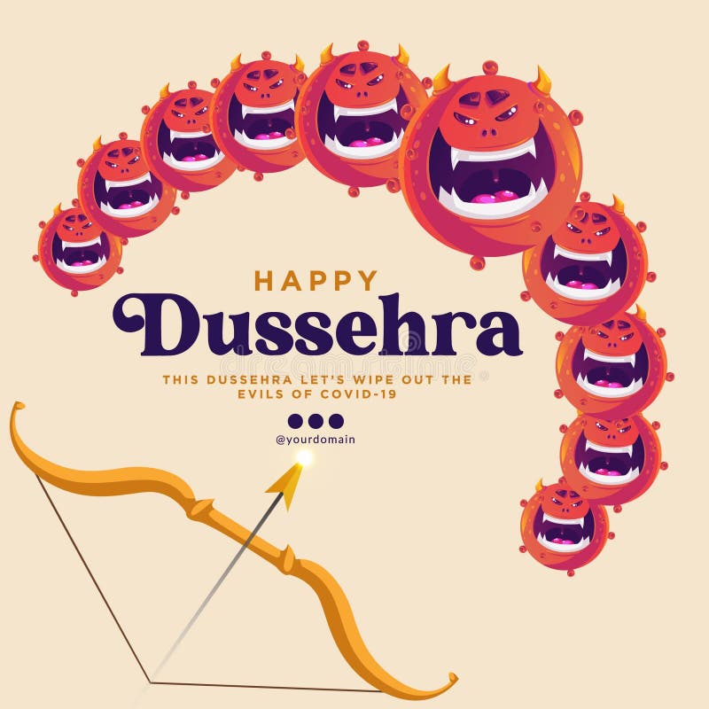Banner Design of Happy Dussehra Stock Vector - Illustration of cartoon ...