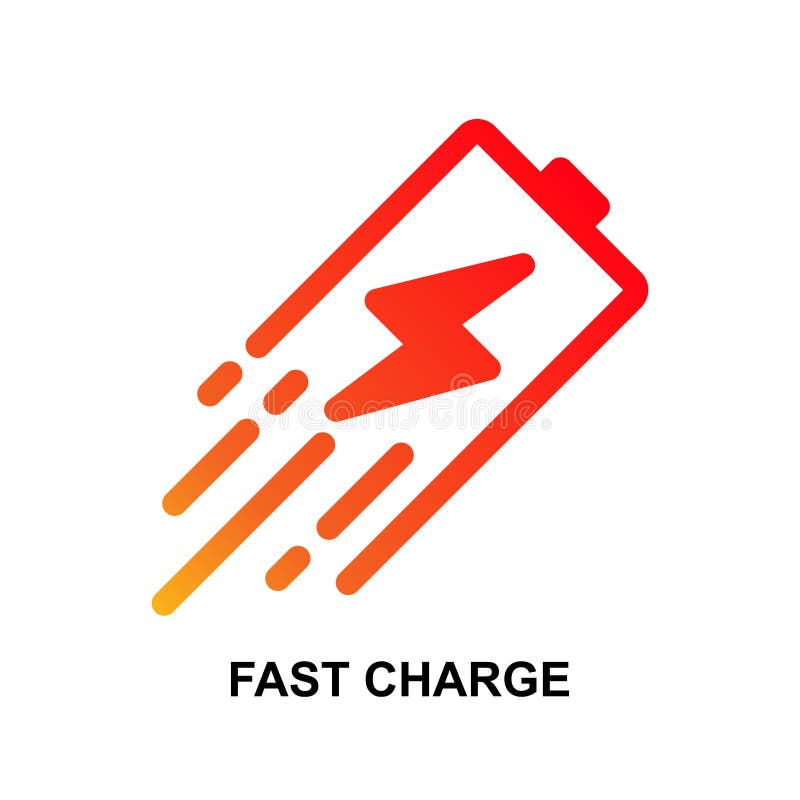 Battery Fast Charge Icon on White Isolated Background Stock Vector ...