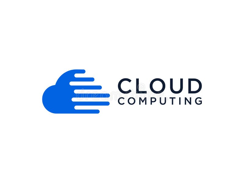 Abstract Cloud Logo. Blue Shape Cloud Computing Isolated on White ...