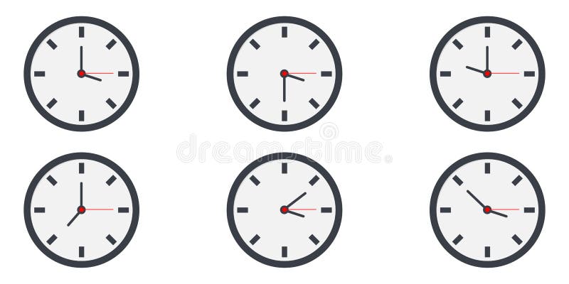 Set of Icons Simple Clock Vector Stock Vector - Illustration of alarm ...