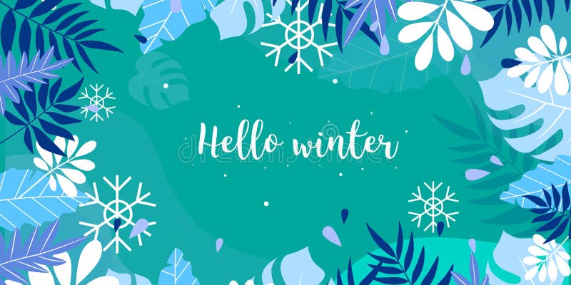 Abstract Hello Winter Background. Winter Floral Background Vector Illustration Stock Vector ...