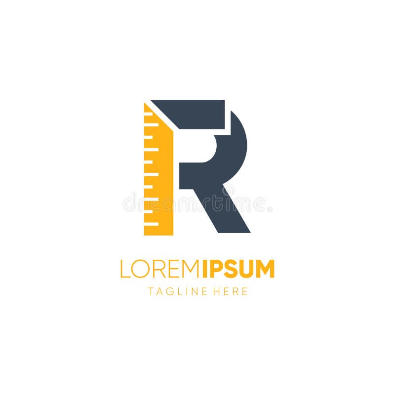Letter R Ruler Logo Design Vector Graphic Icon Stock Vector ...