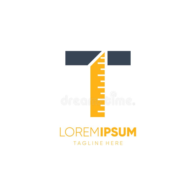 Letter T Ruler Logo Design Vector Graphic Icon Stock Vector ...