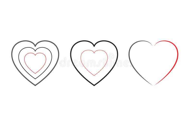 Three Hearts Illustrations, Various Sizes for Posters, Icons Stock ...