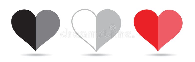 Three Hearts Illustrations, Various Sizes for Posters, Icons Stock ...
