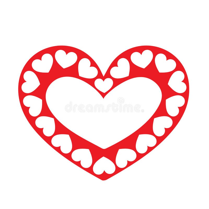 Illustration Vector Heart Red with White Heart Inside on a White ...