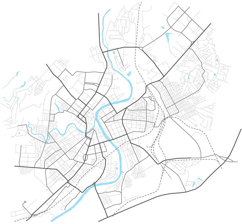 City Map - Town Streets on the Plan. Map of the Scheme of Road. Urban ...
