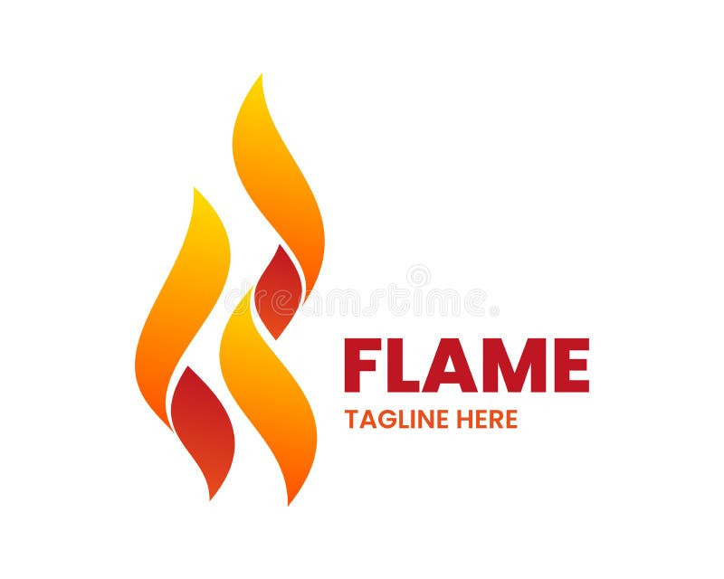 Flame Logo Template. Abstract Fire Ribbons Stock Vector - Illustration ...